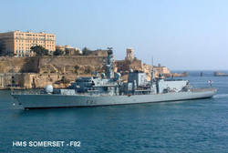 HMS Somerset stopping in malta